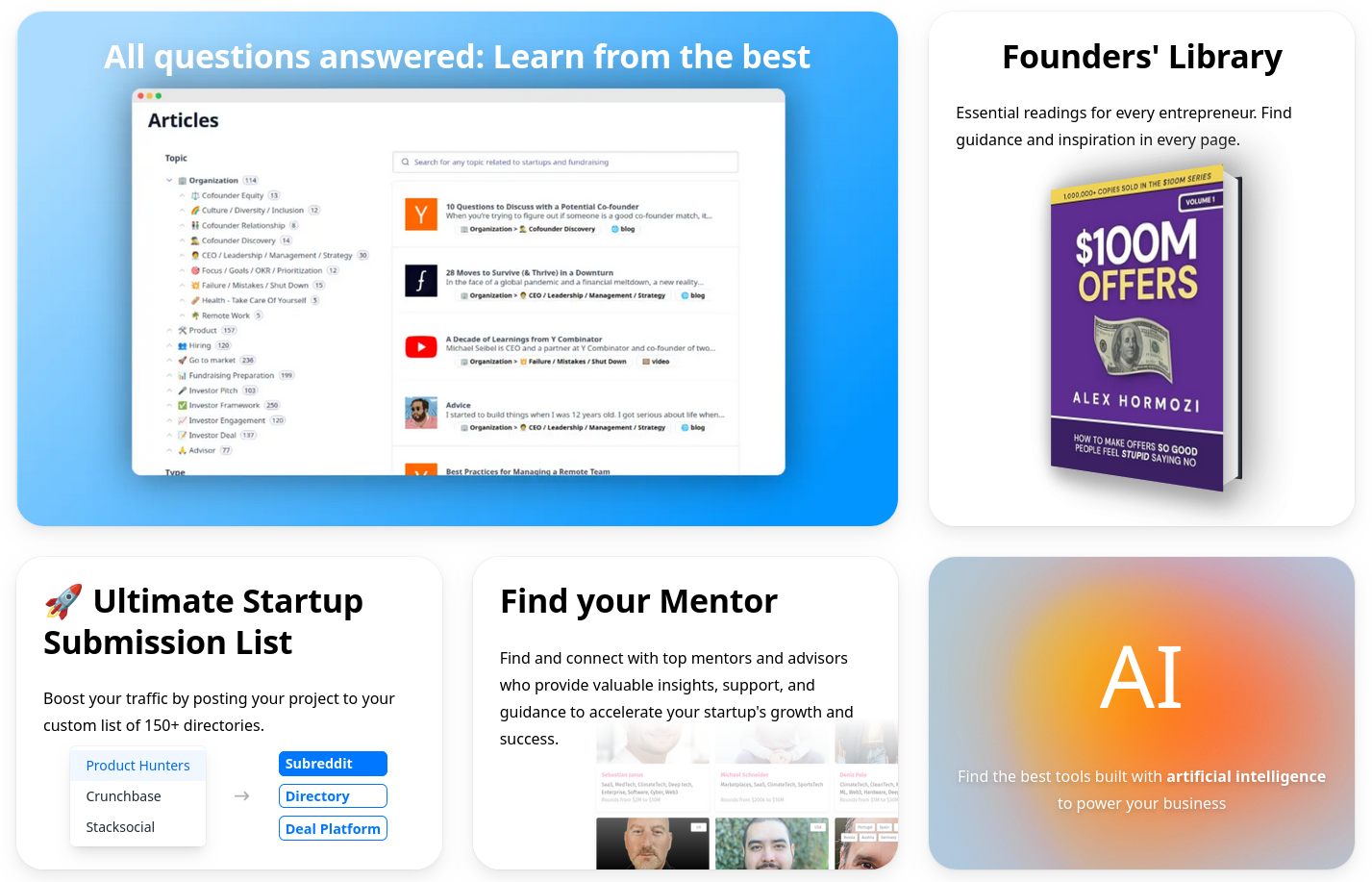 Secret Founders' Knowledge - Landing Page